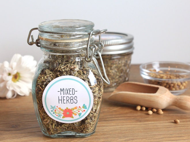 EDITABLE Pantry Label Kit Herb and Spice Labels Vintage Wildflowers ...