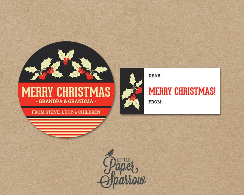 EDITABLE Vintage Christmas Labels INSTANT DOWNLOAD | Etsy