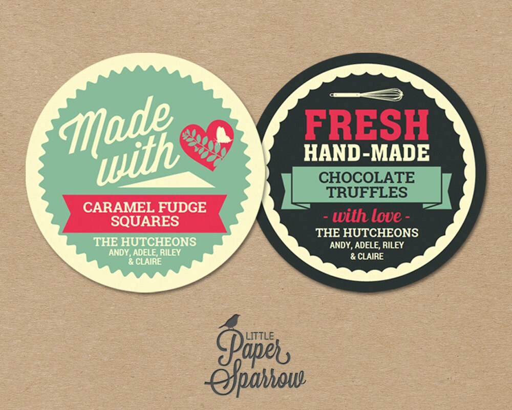 EDITABLE Handmade With Love Labels - INSTANT DOWNLOAD - Printable Food ...