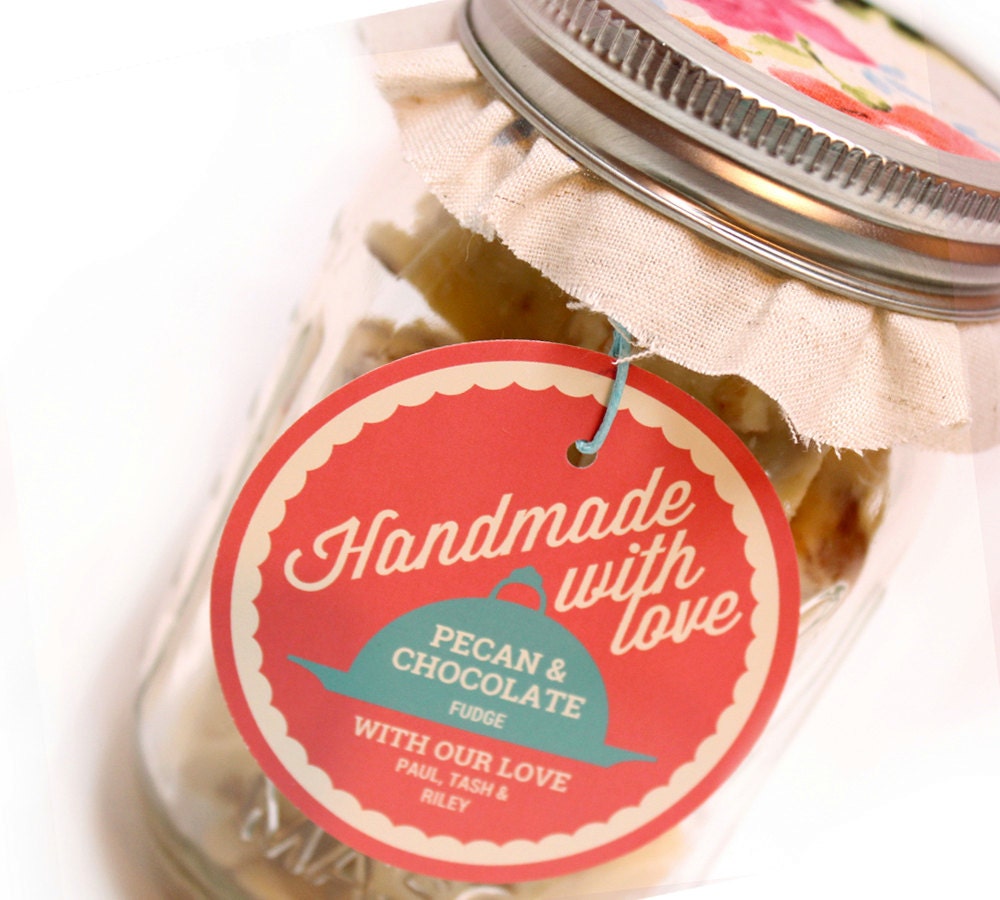 EDITABLE Handmade With Love Labels - INSTANT DOWNLOAD - Printable Food ...