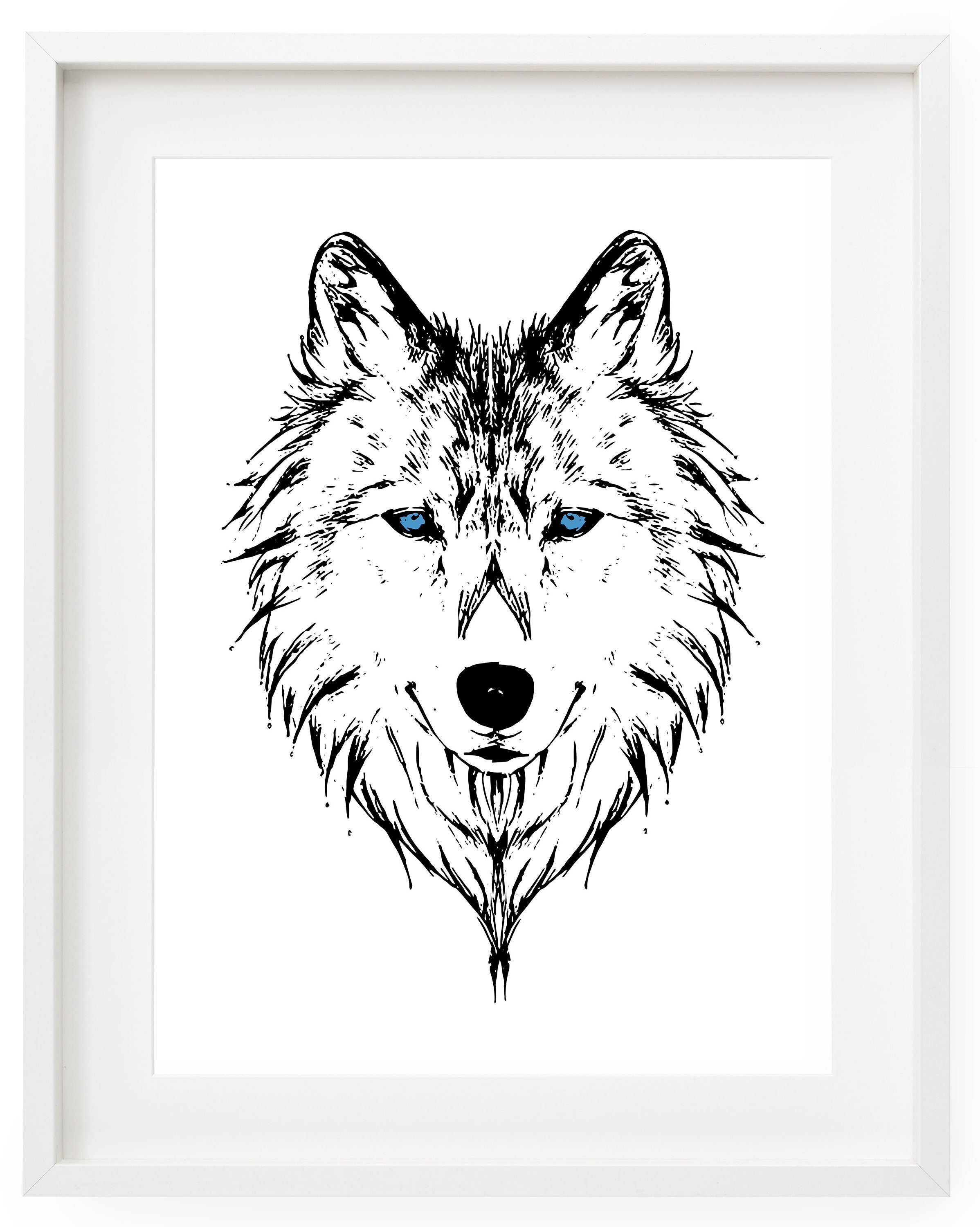 Wolf Face Printable DIGITAL DOWNLOAD, Wolf Wall Art, Man Cave Wall Art ...