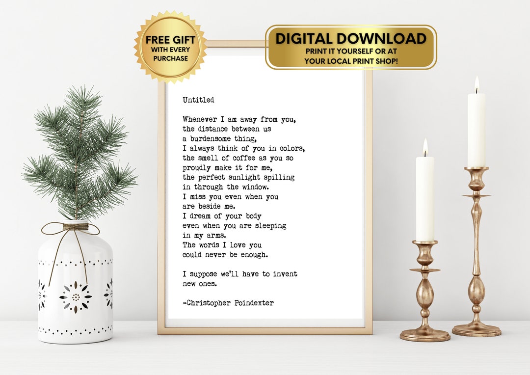 Poem Printable DIGITAL DOWNLOAD, Choose Your Poem, Quote Wall Art, Poem ...