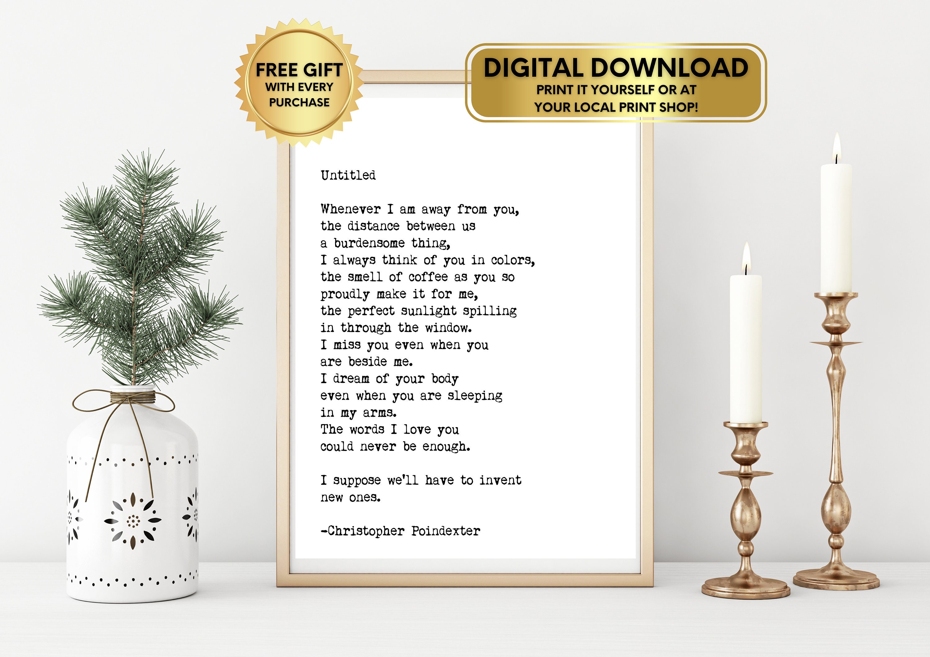 Poem Printable DIGITAL DOWNLOAD, Choose Your Poem, Quote Wall Art, Poem ...