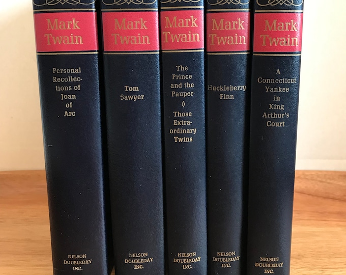 Mark Twain Book Collection, Vintage Bookshelf Decor, Bibliophile Gift ...