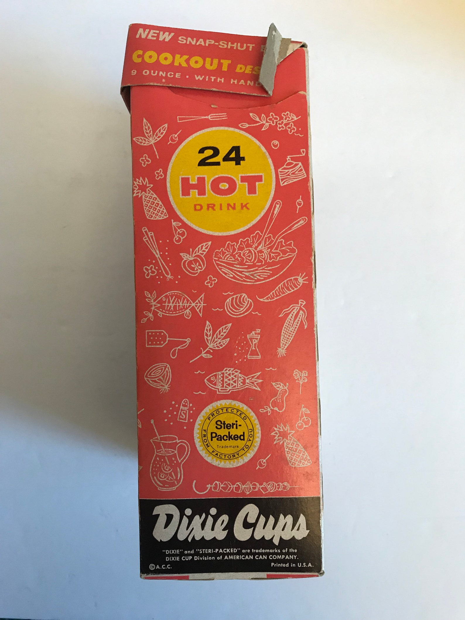 Vintage Dixie Cups 20 Cookout Design Vintage Picnic Pattern Comes With ...