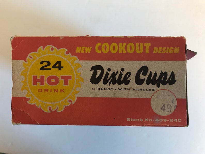 Vintage Dixie Cups 20 Cookout Design Vintage Picnic Pattern Comes With ...