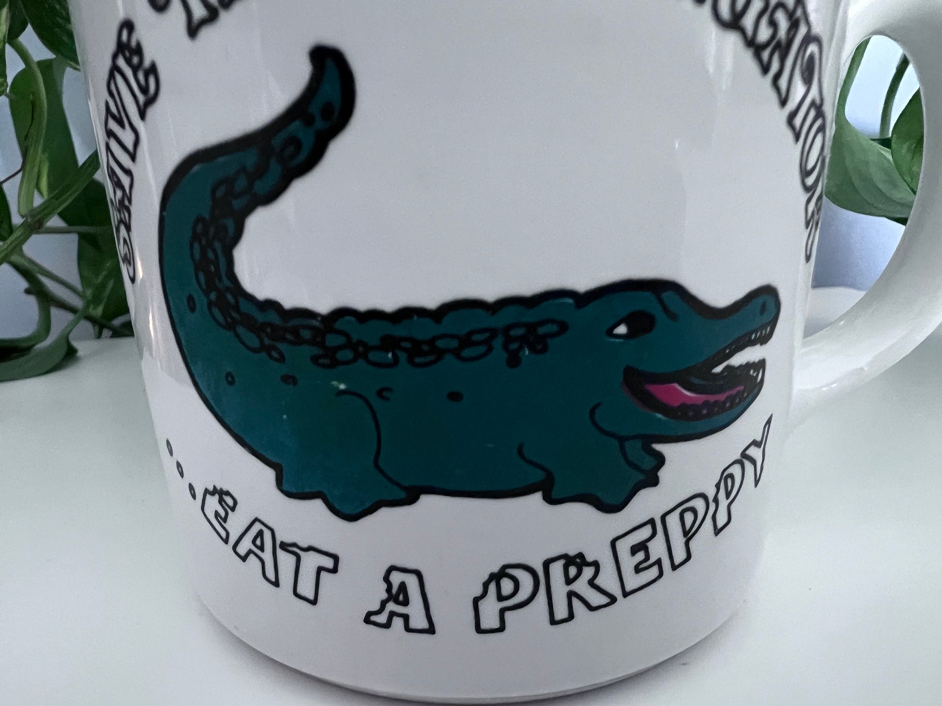 Save the Alligator Eat A Preppy Coffee Mug | Vintage Coffee Mug ...