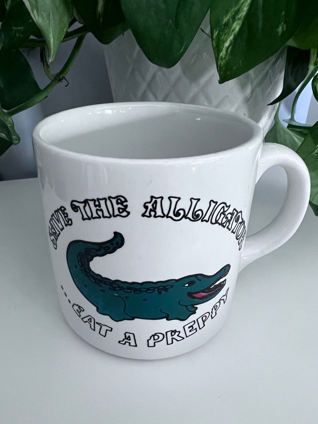 Save the Alligator Eat A Preppy Coffee Mug | Vintage Coffee Mug ...