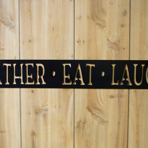 Gather Eat Laugh Kitchen Metal Sign Farmhouse Decor Dining - Etsy