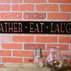 Gather Eat Laugh Kitchen Metal Sign Farmhouse Decor Dining - Etsy