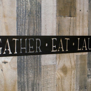 Gather Eat Laugh Kitchen Metal Sign Farmhouse Decor Dining - Etsy