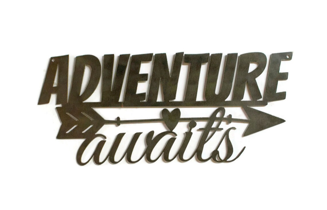Adventure Awaits Metal Wall Sign Arrow Modern Farmhouse - Etsy