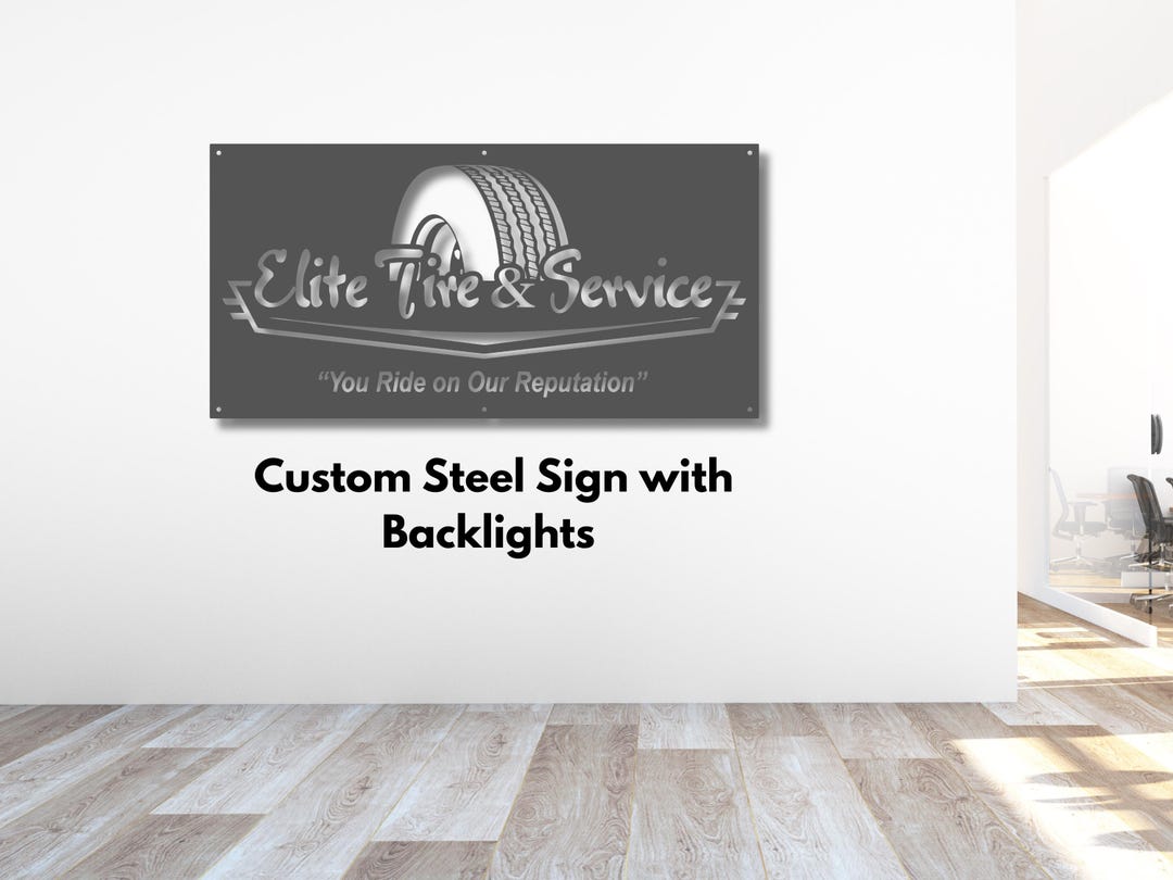 Large Custom Metal Business Sign - Business Logo - LED Backlighting - Etsy