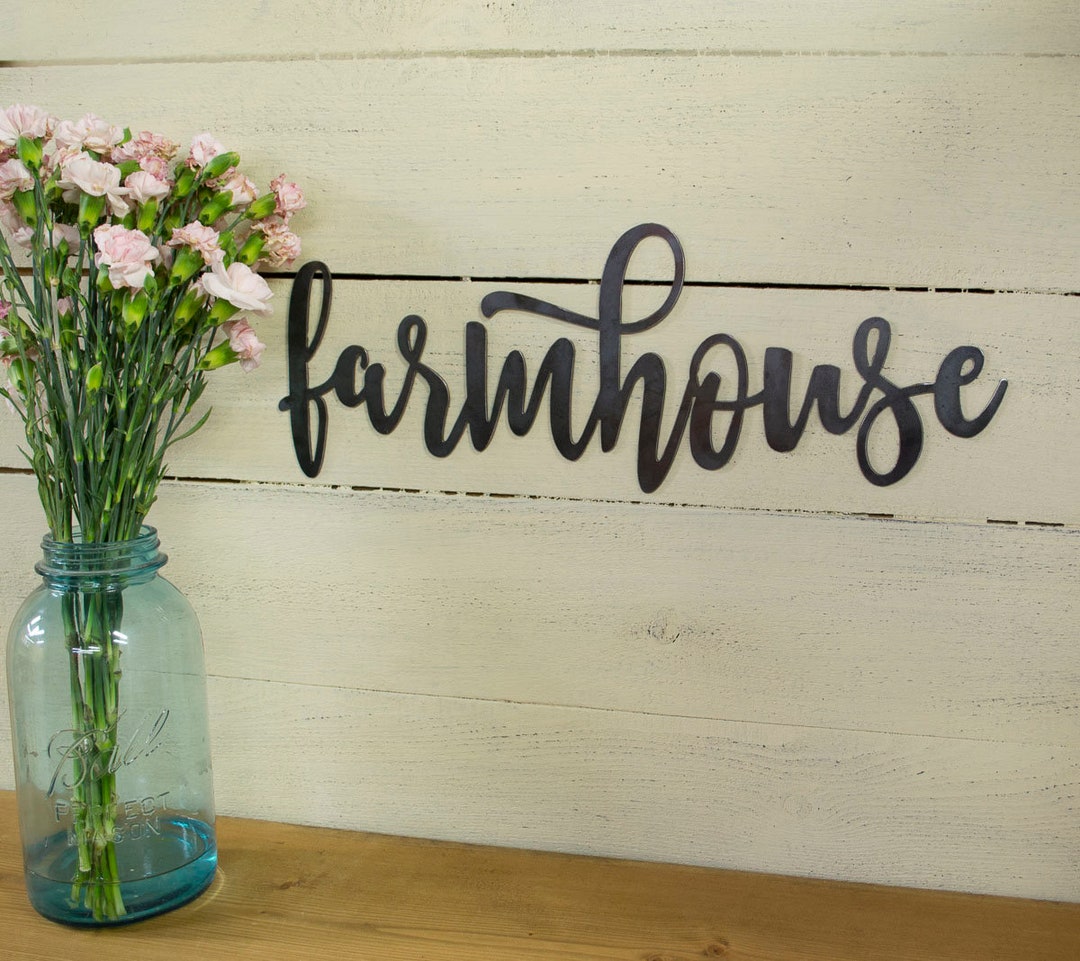 Farmhouse Metal Sign, Farmhouse Decor, Rustic Raw Metal Word Wall Art ...