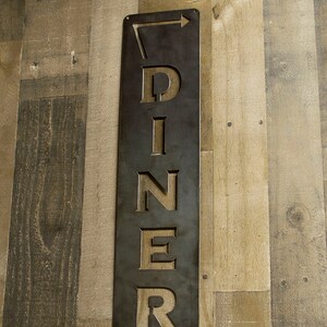 Diner Vertical Sign Arrow Metal Sign Left or Right Facing - Etsy