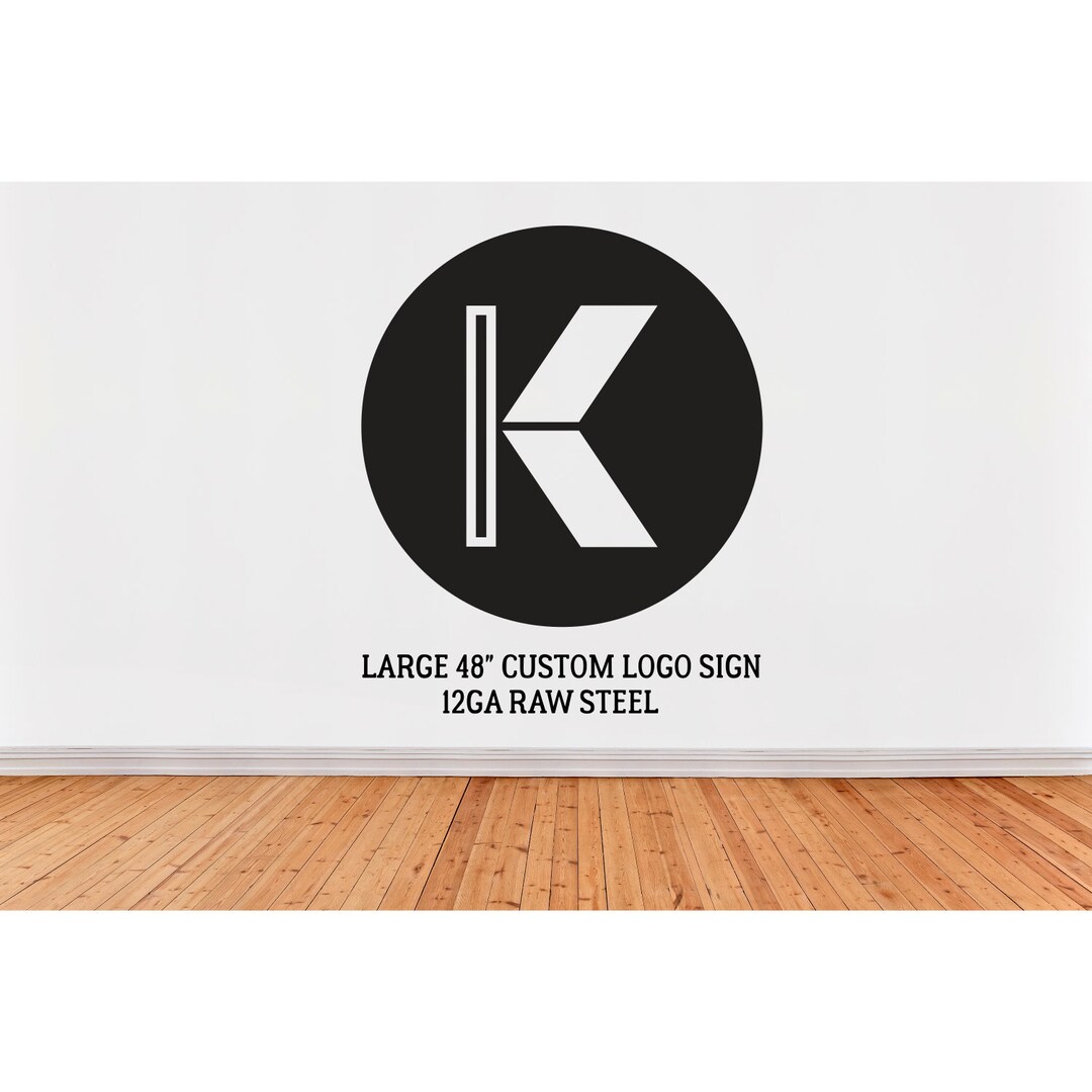 Large Round Custom Steel Logo Sign - Raw Steel Finish - Etsy