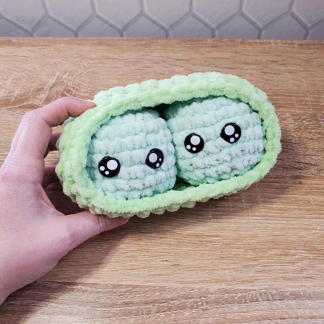 Big Fluffy Peas in a Pod Plushie - Etsy