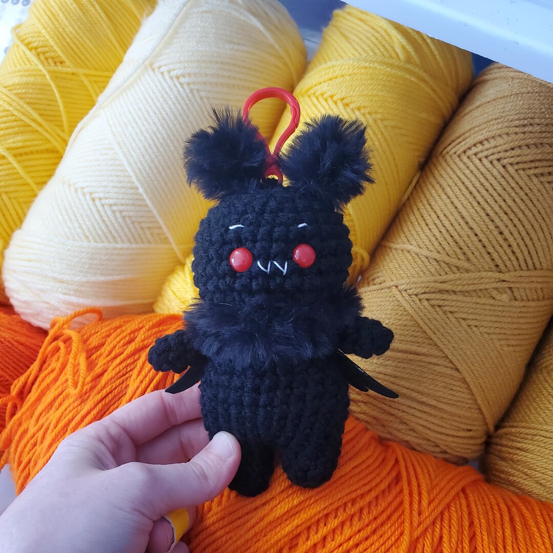 Crocheted Mothman Keychain, Mothman Purse Charm, Plushie, Amigurumi - Etsy
