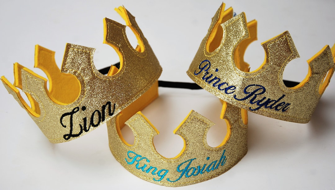 Personalized King Crown/ Knight Crown/prince Crown/ Felt Crown - Etsy