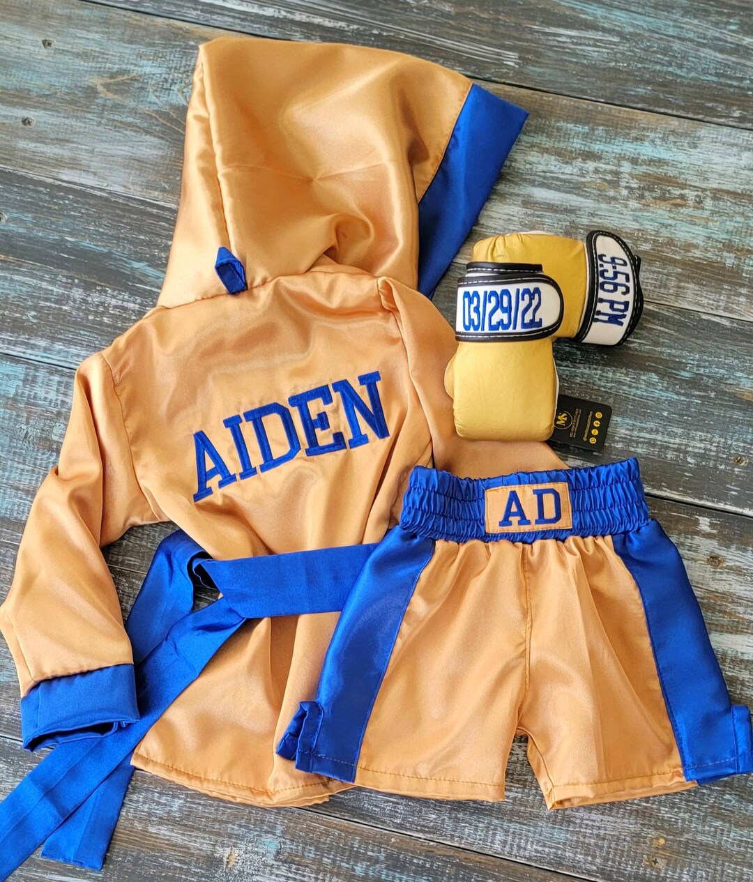 Customized Baby Boxing Set: Robe, Personalized Shorts, and Wearable ...