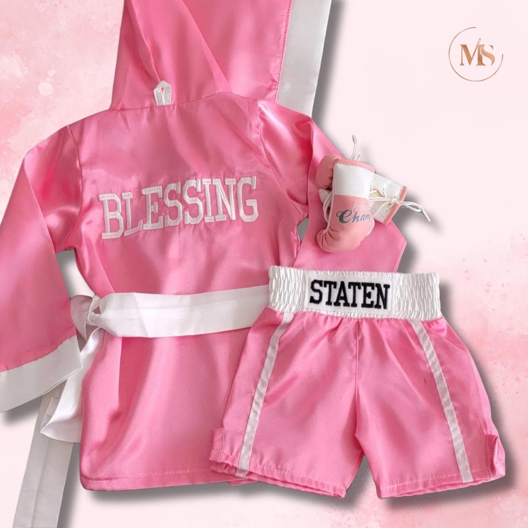 Newborn Baby Boxing Set: Adorable Photo Outfit With Personalized Robe ...