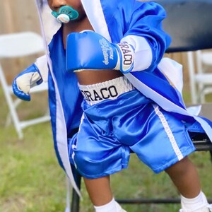 Personalized Baby Boxing Set: Robe, Shorts, and Wearable Gloves - Etsy