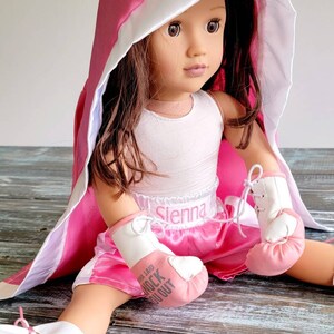 16" and 18" Doll Boxing Set With Personalized Robe, Shorts, and Mini ...