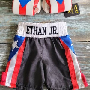Personalized Puerto Rico Boxing Gloves and Shorts Set - Etsy