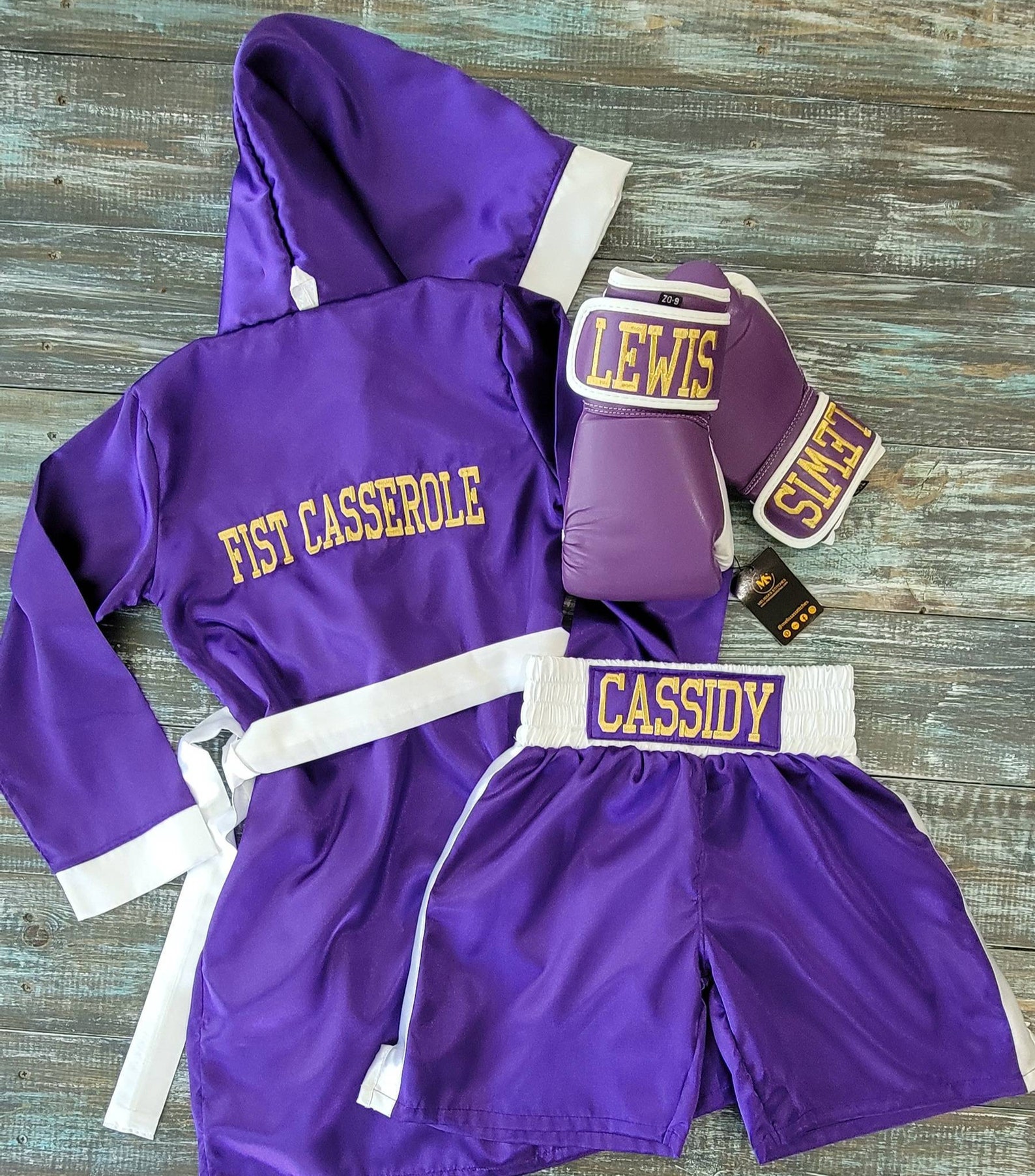 Youth Boxing Fighter's Complete Attire: Robe, Shorts, and Gloves Set - Etsy