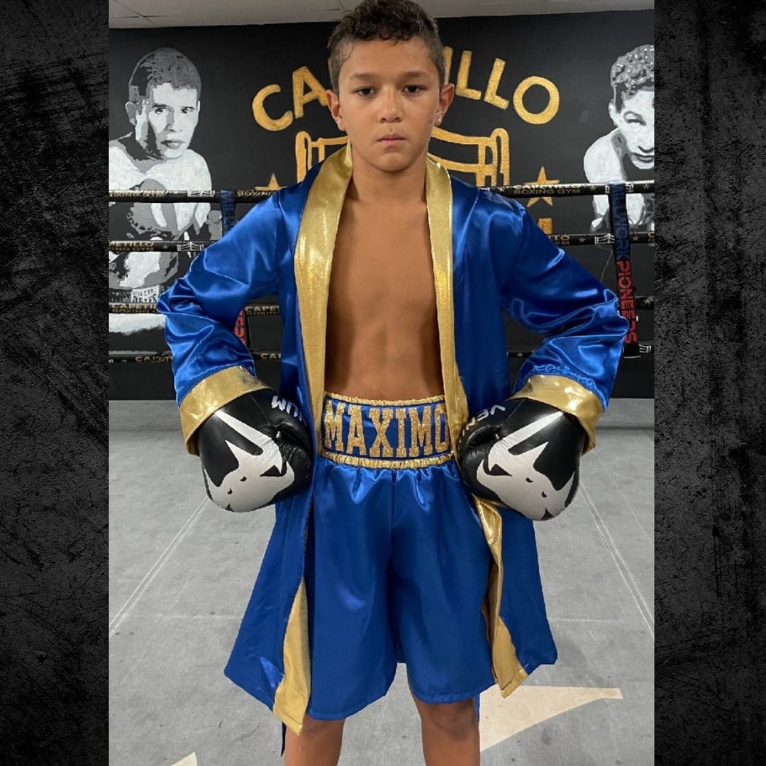 Youth Boxing Set: Customized Robe & Shorts With Metallic Vinyl ...