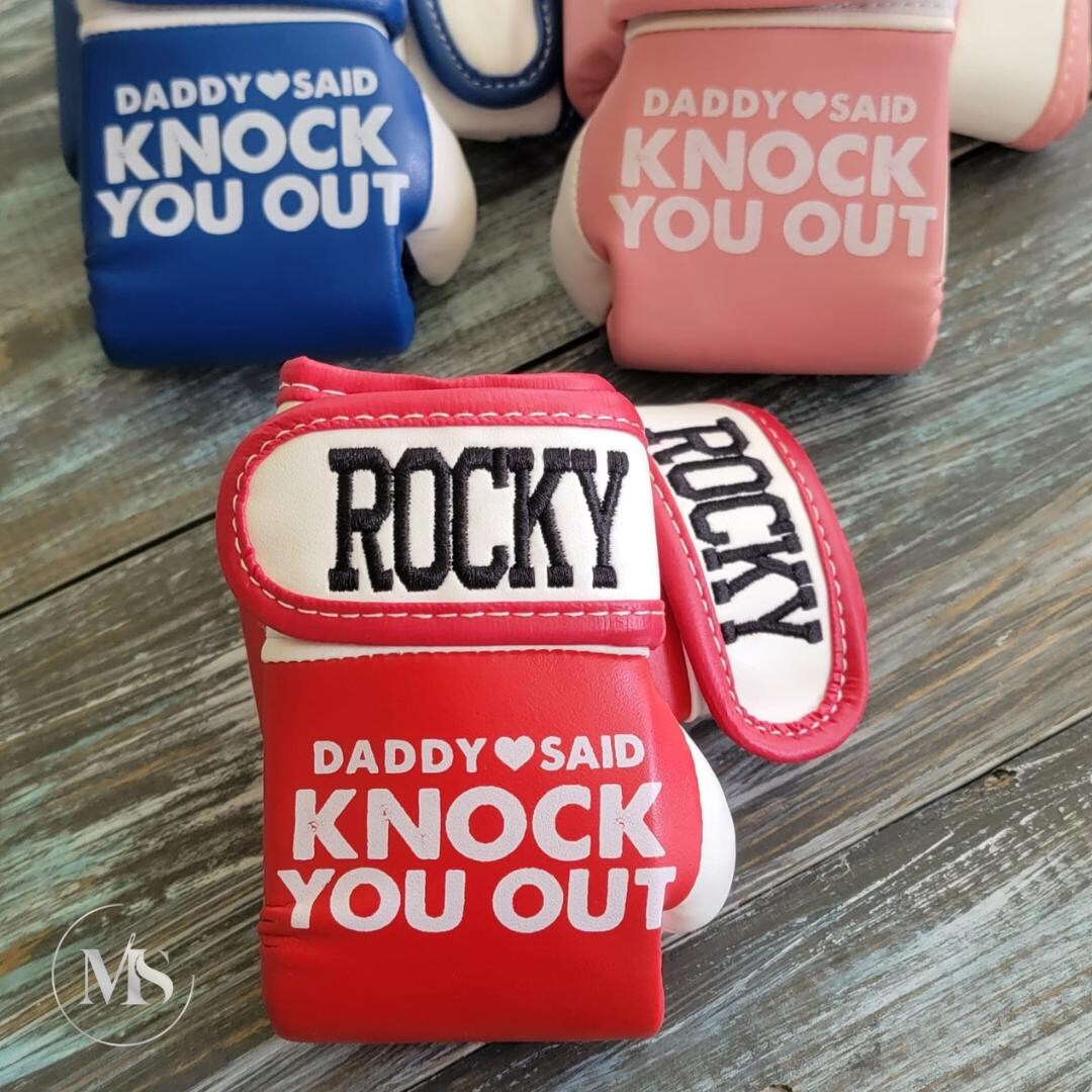 Personalized Baby Boxing Gloves | Daddy Said Knock You Out | Infant ...