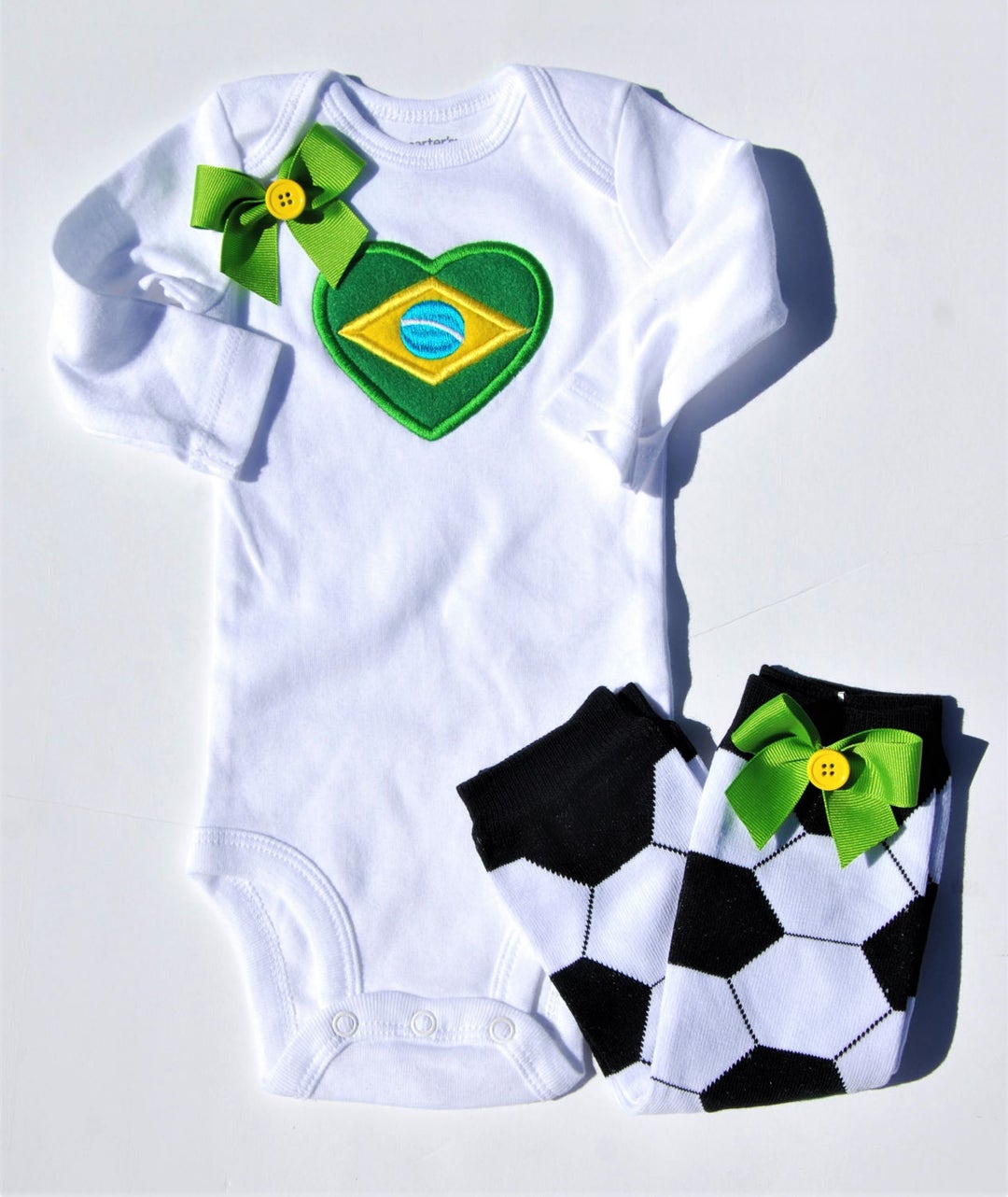 Brazilian Flag Baby Body Suit Set ( Body Suit + Leg Warmers) - Etsy