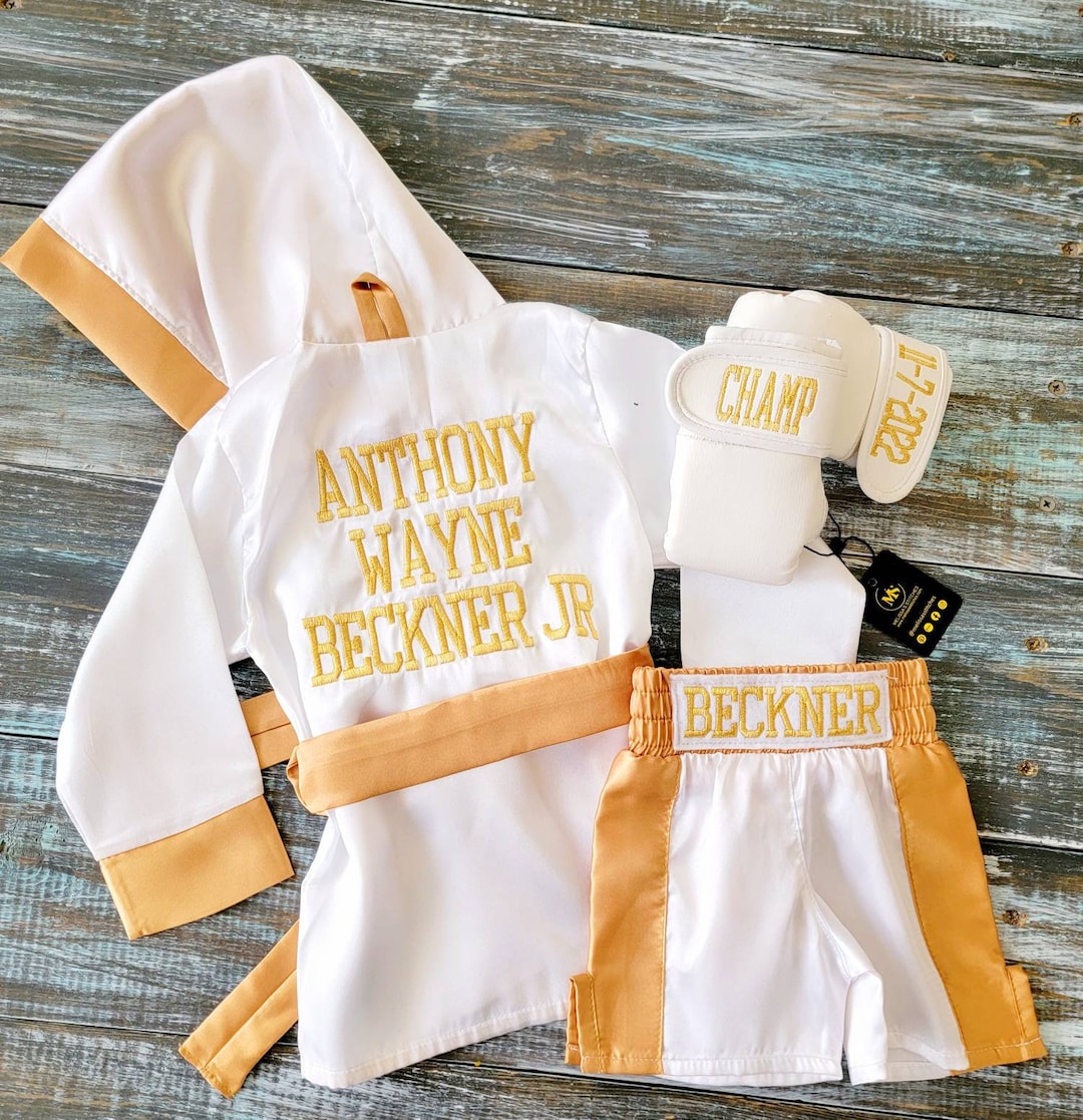 Personalized Baby Boxing Set: Robe, Shorts, and Gloves - Etsy
