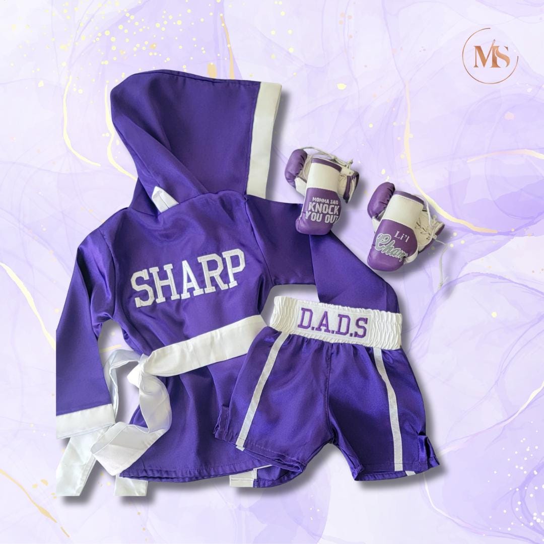 Newborn Baby Boxing Set: Adorable Photo Outfit With Personalized Robe ...