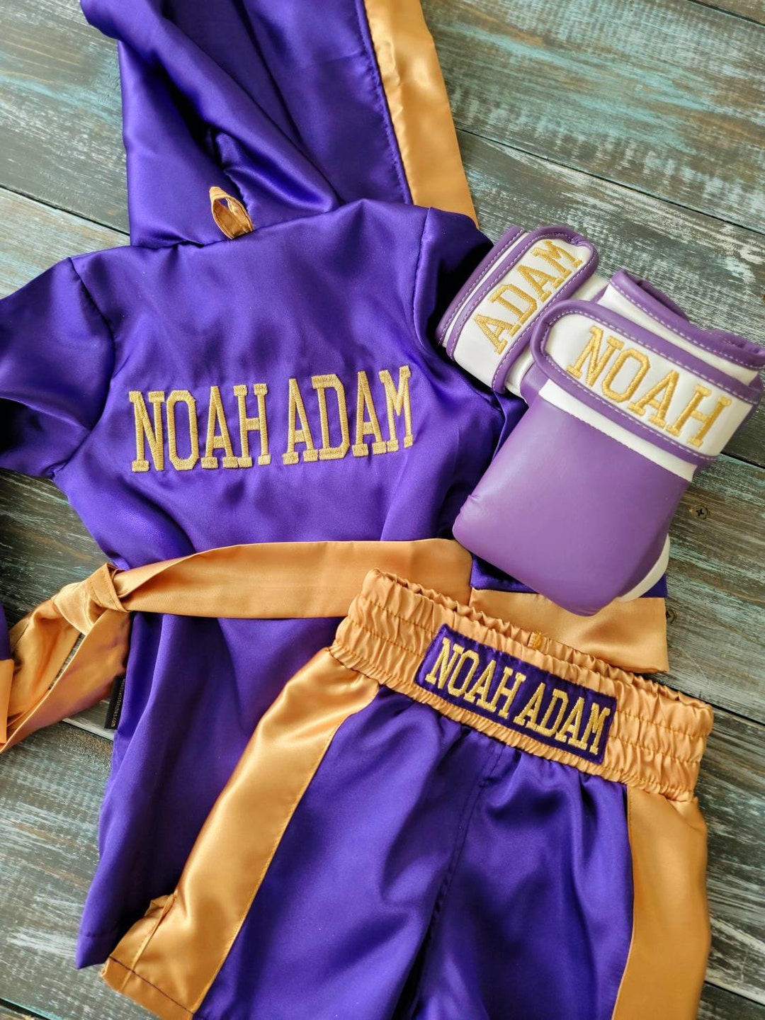 Champion-ready Baby Boxing Set: Personalized Robe, Custom Shorts, and ...