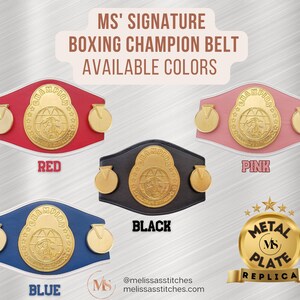 Melissa's Stitches Signature Boxing Champion Belt With Metal Plates - Etsy