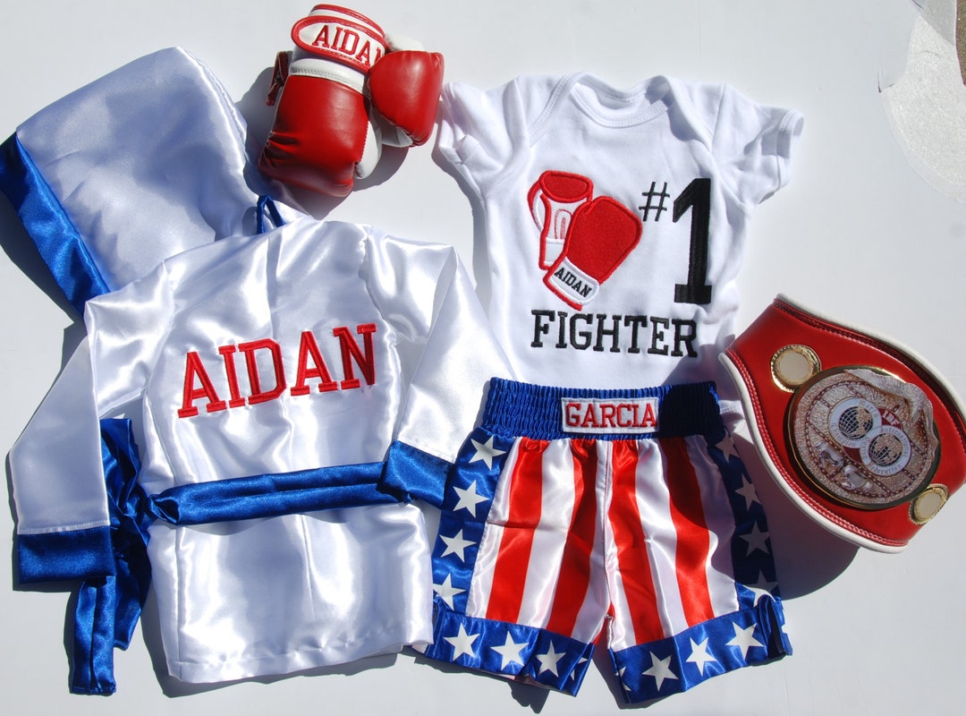 Champion's First Birthday Boxing Set: Personalized Baby Boxing Outfit ...