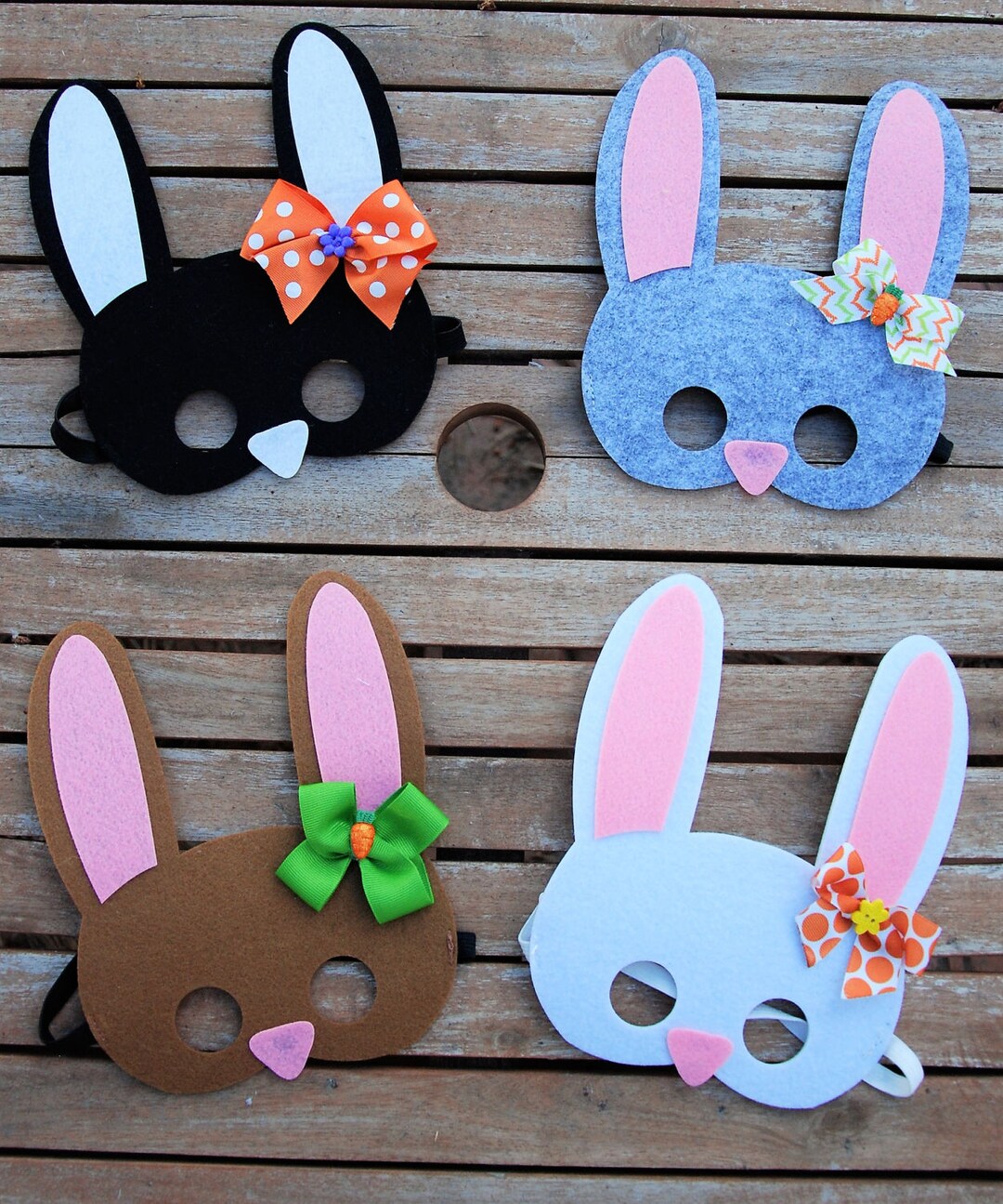 10 Bunny Felt Masks Set/ Easter Bunny/ Easter Basket Filler/ - Etsy