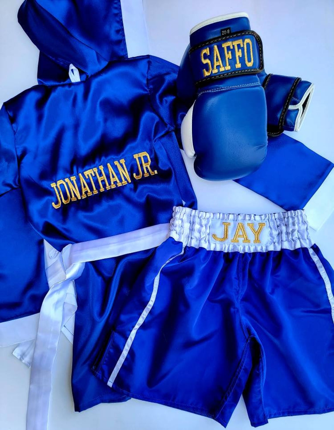 Champion-in-training Kids Boxing Fighter Set: Robe, Shorts, and Gloves ...