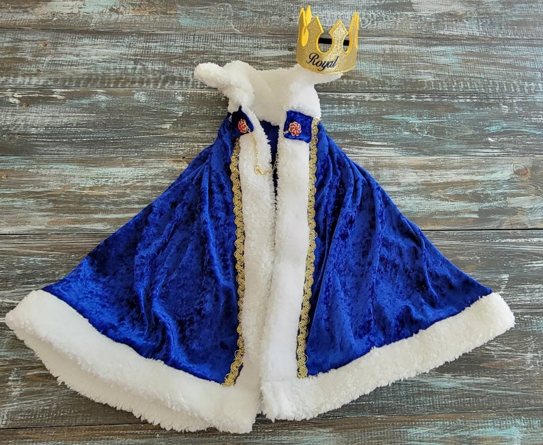 Deluxe Kids Velvet Royal Cape crown King Cape Prince Cape - Etsy