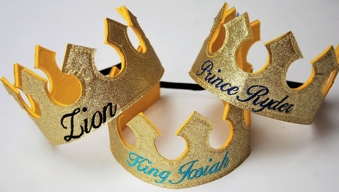 Personalized King Crown/ Knight crown/Prince crown/ Felt crown | Etsy