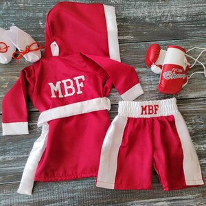 16" and 18" Doll Boxing Set With Personalized Robe, Shorts, and Mini ...