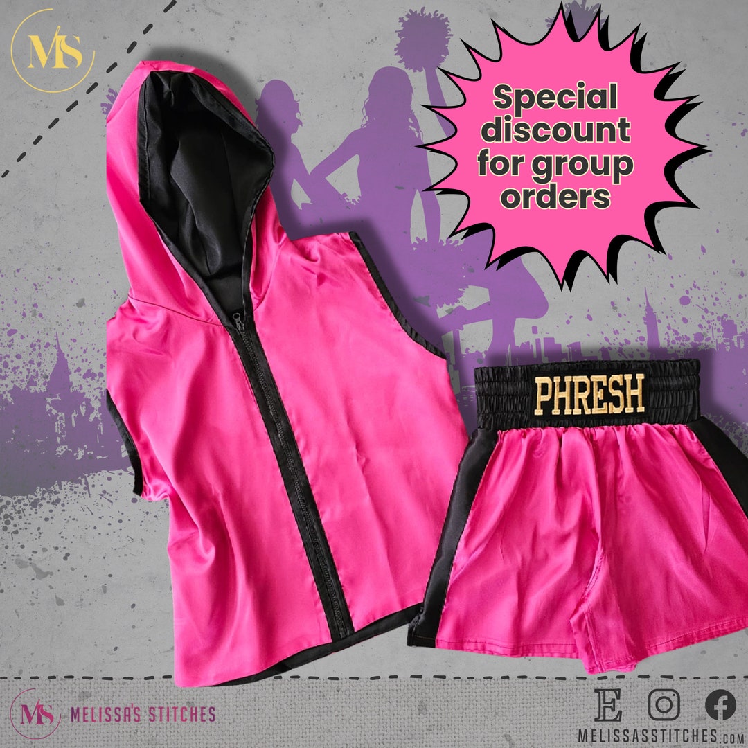 Customized Set of Boxing Shorts and Vests for Cheerleading Squads, Hip ...