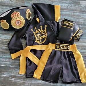 Personalized Baby Boxing Set With Robe, Shorts, and Wearable Gloves - Etsy