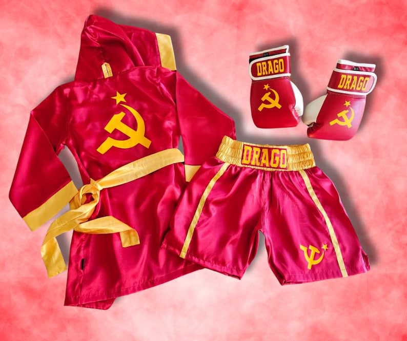 Ivan Drago Youth Boxing Set | Personalized Robe Shorts Gloves ...