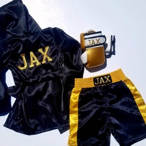 Personalized Baby Boxing Ensemble: Robe, Shorts, and Wearable Gloves - Etsy