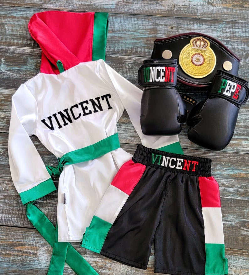 Adult and Youth Boxing Robe Shorts and Gloves Fighter Set - Etsy