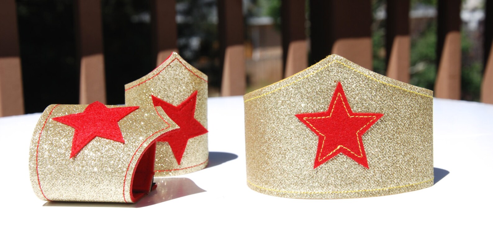 Glittered Crown and Wrist Guards Set - Ready to Ship - Etsy