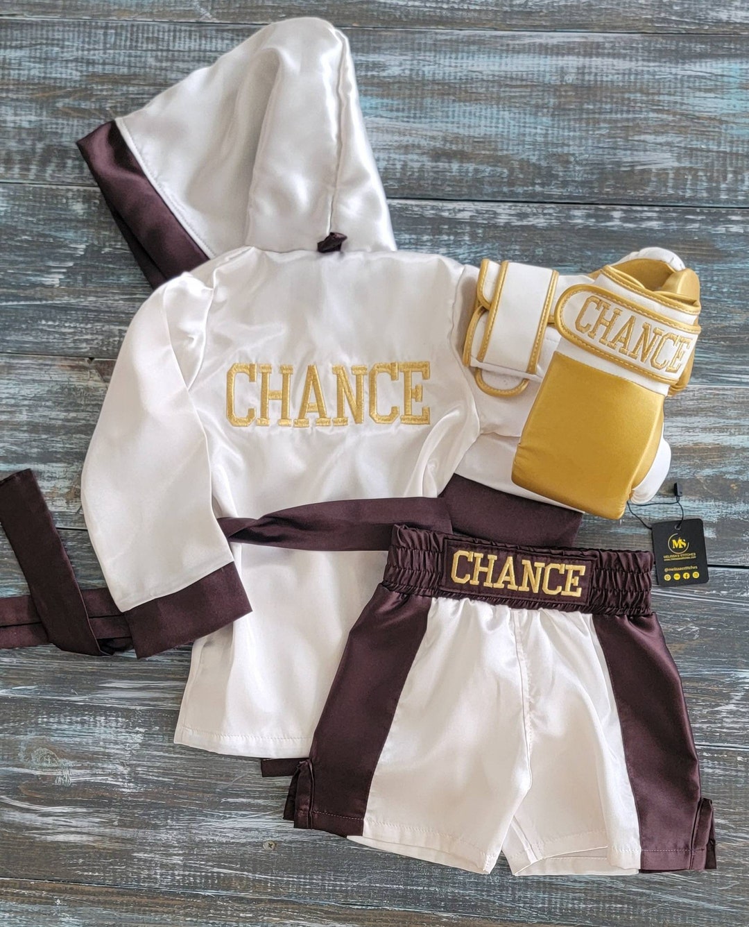 Personalized Baby Boxing Set With Robe, Shorts, and Wearable Gloves - Etsy