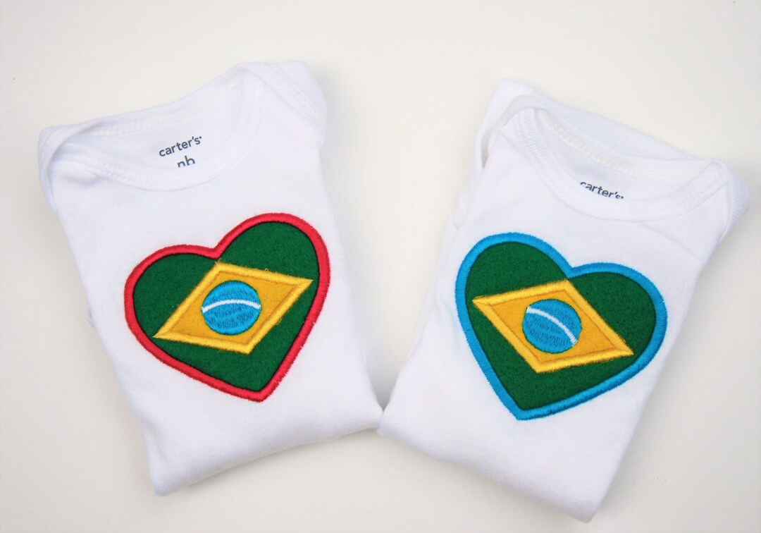 Brazilian Flag Baby Bodysuit Twins Set/body Bandeira Do - Etsy